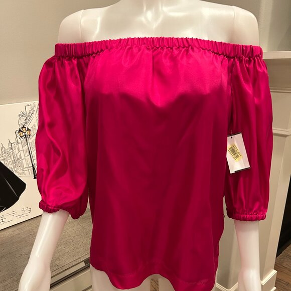 Trina Turk | Tops | Trina Turk Vibrant Pink 34 Sleeve Silk Blouse ...